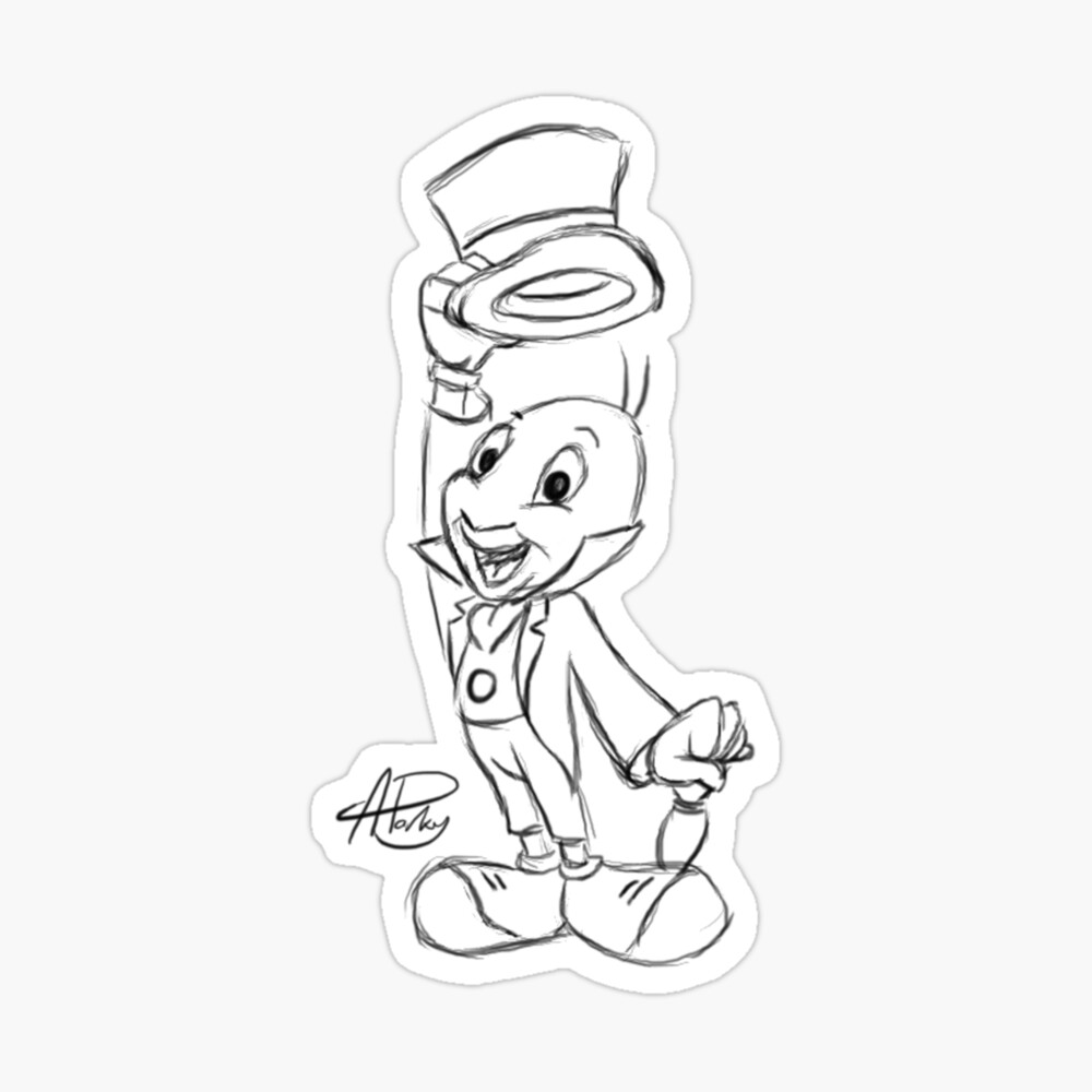 Jiminy Cricket Outline Jiminy Cricket Sketch" Journal For Sale By