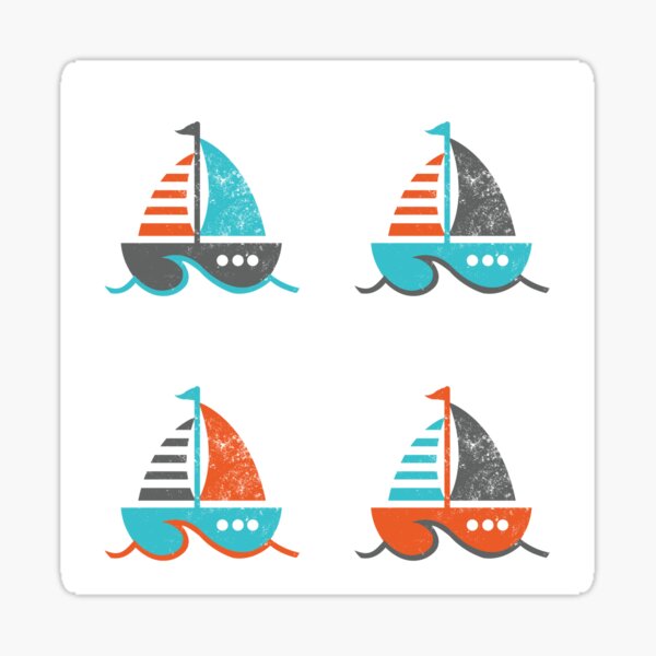 "Cute boats" Sticker by flamendes | Redbubble