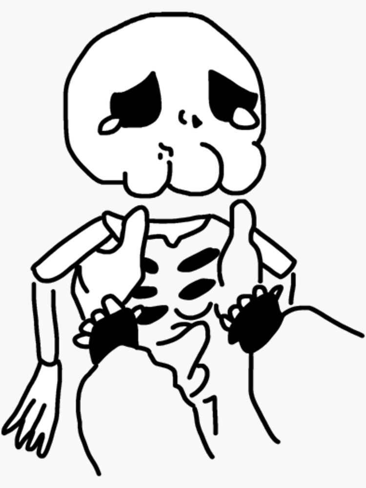 "Sad skeleton" Sticker for Sale by Mulchi3 | Redbubble