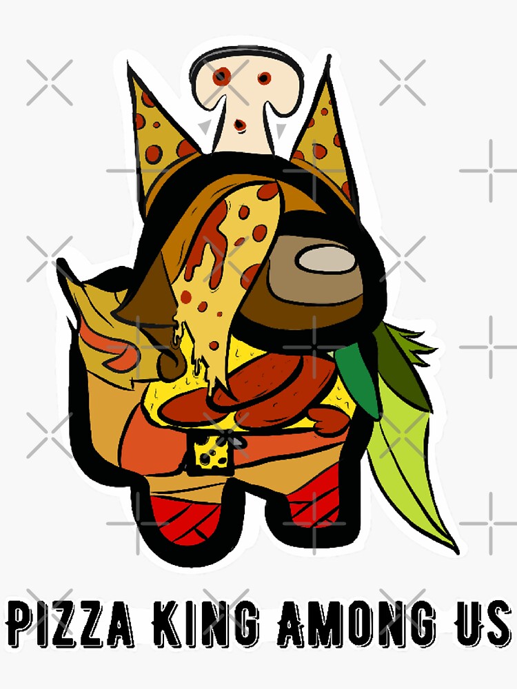 "Among us Pizza King Character" Sticker by APDrawings | Redbubble