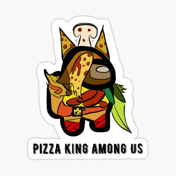 "Among us Pizza King Character" Sticker by APDrawings | Redbubble