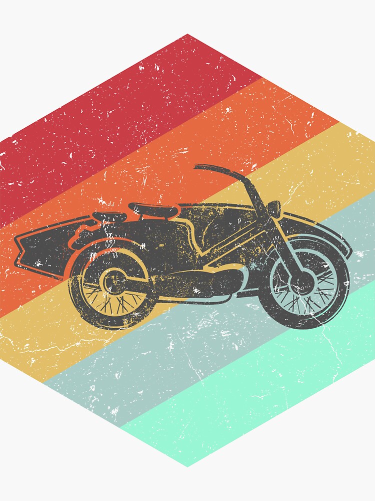 "Retro Motorcycle Sidecar Vintage Gift" Sticker for Sale by Dan66 ...