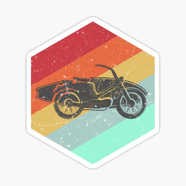 "Retro Motorcycle Sidecar Vintage Gift" Sticker for Sale by Dan66 ...