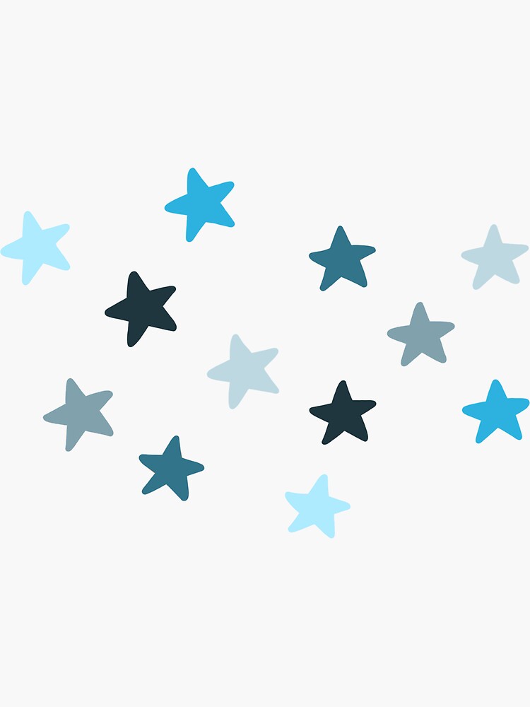 "Mini Blue Star Pack" Sticker for Sale by maddiestickersm | Redbubble