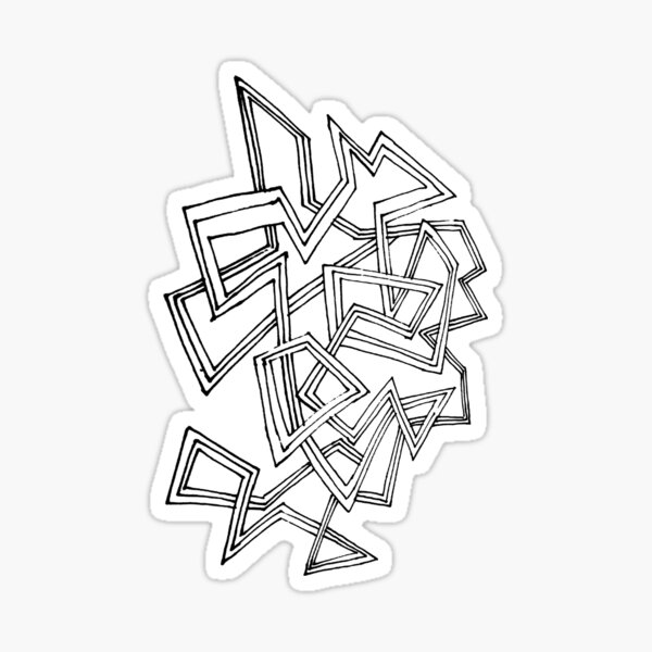 "Minimal Abstract Line Drawing" Sticker by badlydrawnbabe | Redbubble