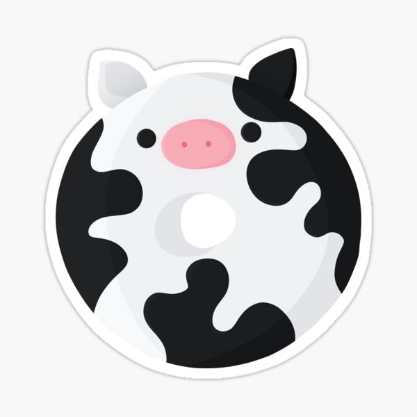 "Cute Cow Donut Illustration " Sticker for Sale by FriendsList | Redbubble