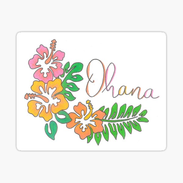 "Ohana" Sticker for Sale by BagelShake | Redbubble