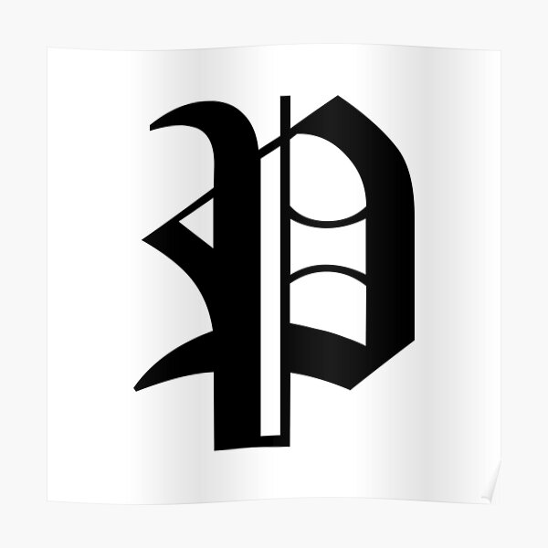 "P – Old English Initial Black Letter P" Poster for Sale by Typeglyphs ...