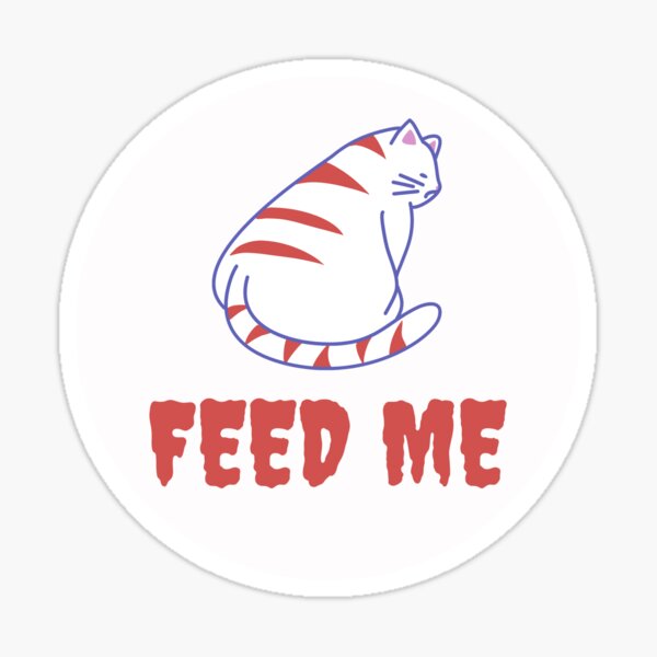 "Chonky Hungry Cat" Sticker for Sale by kiksuya | Redbubble
