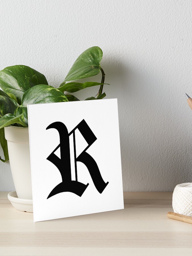 "R – Old English Initial Black Letter R" Art Board Print for Sale by ...