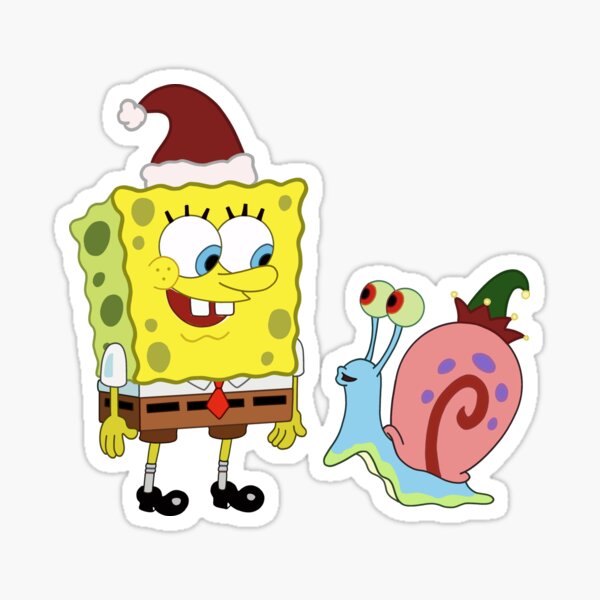 "Spongebob and Gary Christmas" Sticker by lindsayostroff | Redbubble