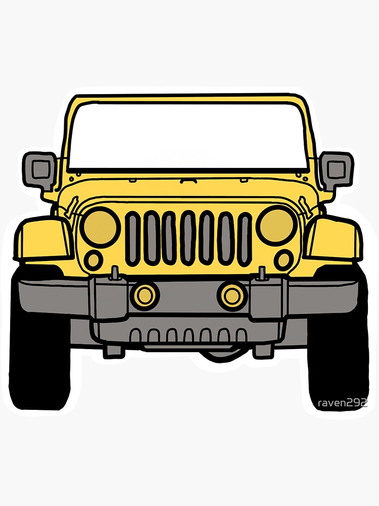 "Yellow Jeep Wrangler " Sticker by raven292 | Redbubble