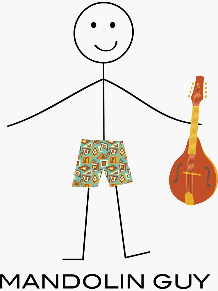 "Funny Mens Mandolin Guitar, Boy Mandolin Player Gift" Sticker for Sale ...