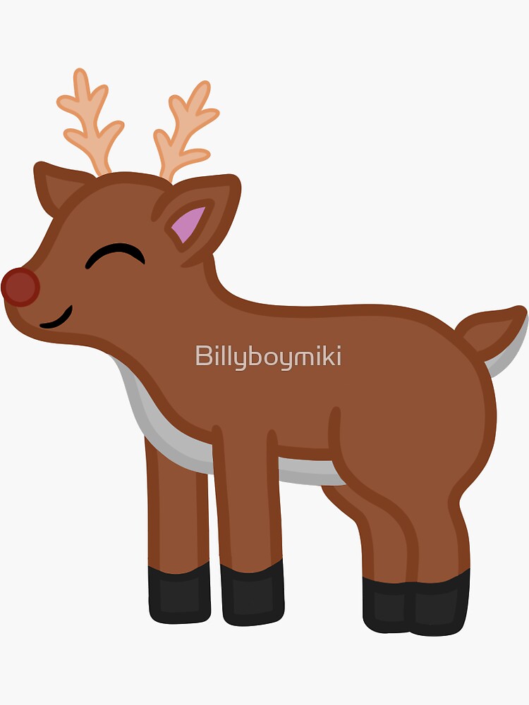 "Cute Rudolph" Sticker for Sale by Billyboymiki | Redbubble