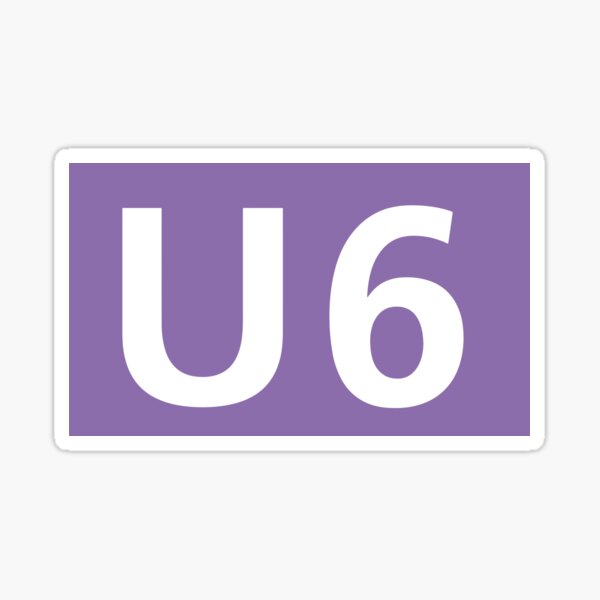 "U6 Berlin U-Bahn Symbol" Sticker von in-transit | Redbubble