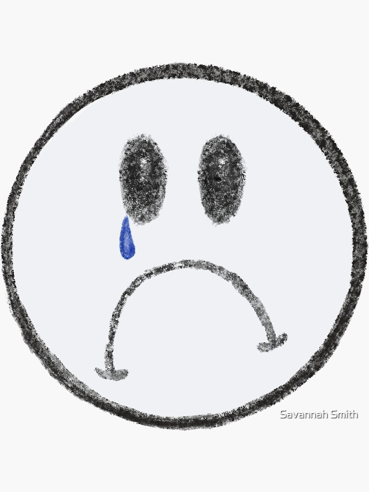 "Sad Face Sticker" Sticker by collegetings | Redbubble