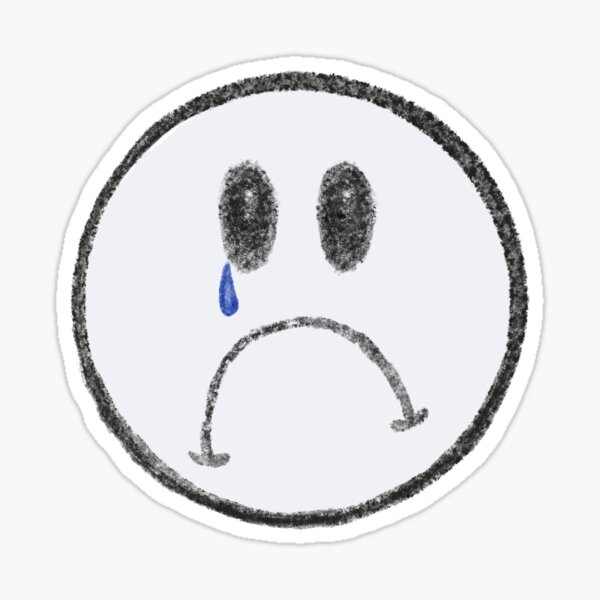 "Sad Face Sticker" Sticker by collegetings | Redbubble