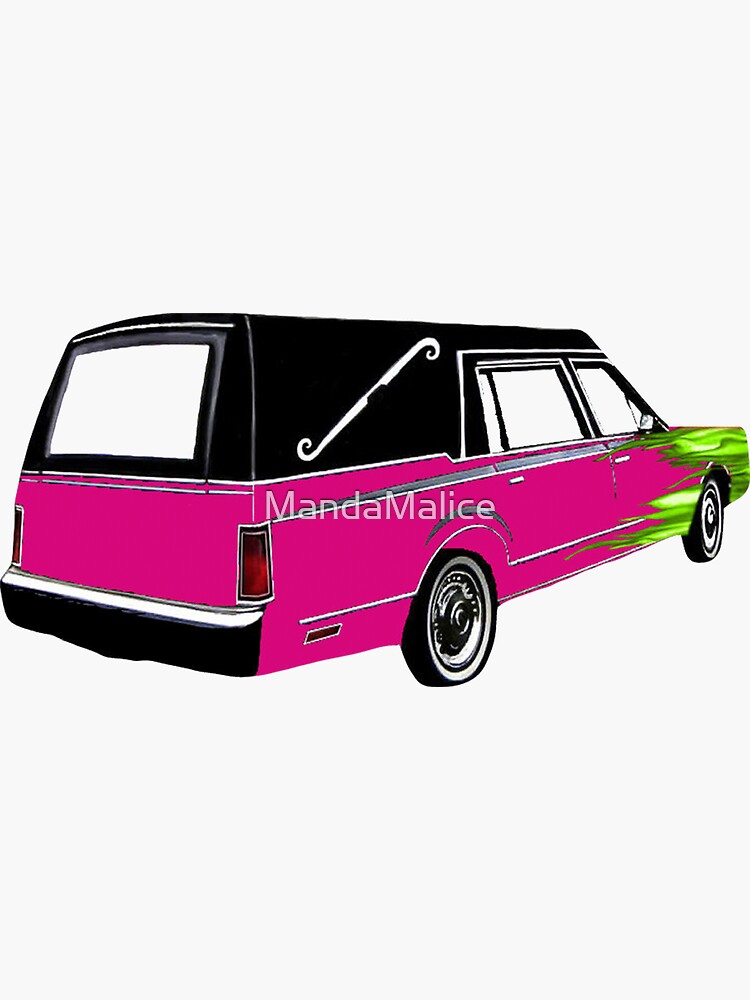 "Pink Hearse" Sticker for Sale by MandaMalice | Redbubble