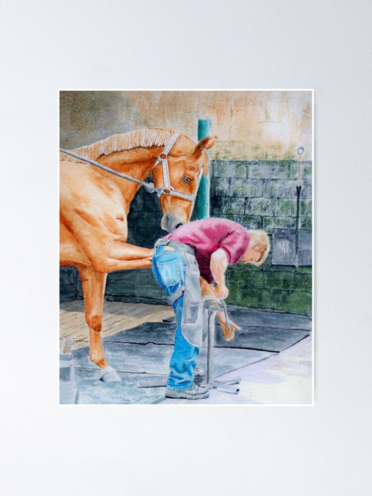 "Horse and Farrier" Poster by yvonnecarter | Redbubble