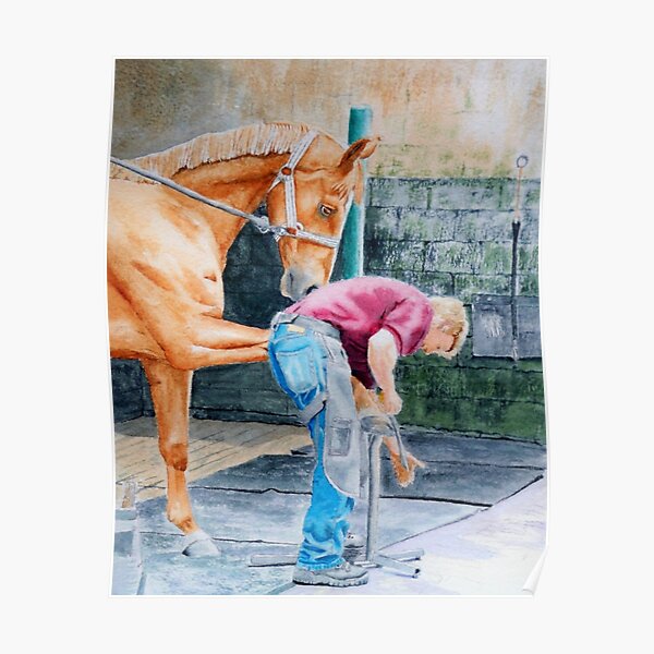 "Horse and Farrier" Poster by yvonnecarter | Redbubble