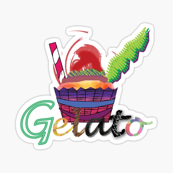 "ill Gelato" Sticker for Sale by Looplk | Redbubble