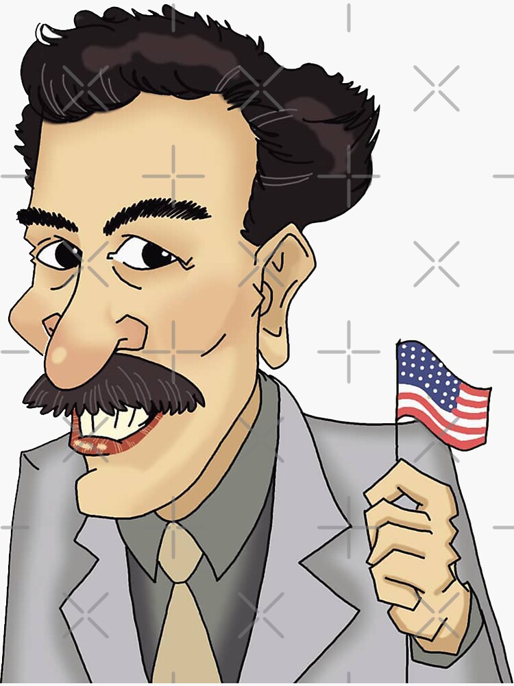 "borat subsequent movie film - borat 2" Sticker for Sale by lisaelley05 ...