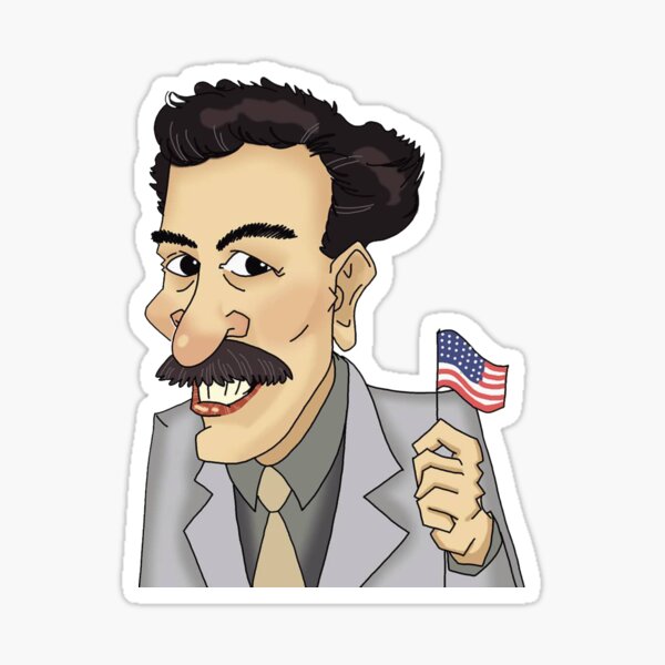 "borat subsequent movie film - borat 2" Sticker for Sale by lisaelley05 ...