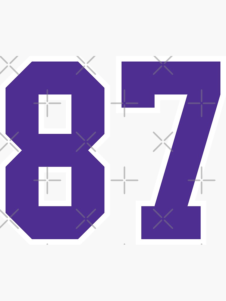 "Eighty-Seven Purple Jersey Number Sports 87" Sticker for Sale by ...