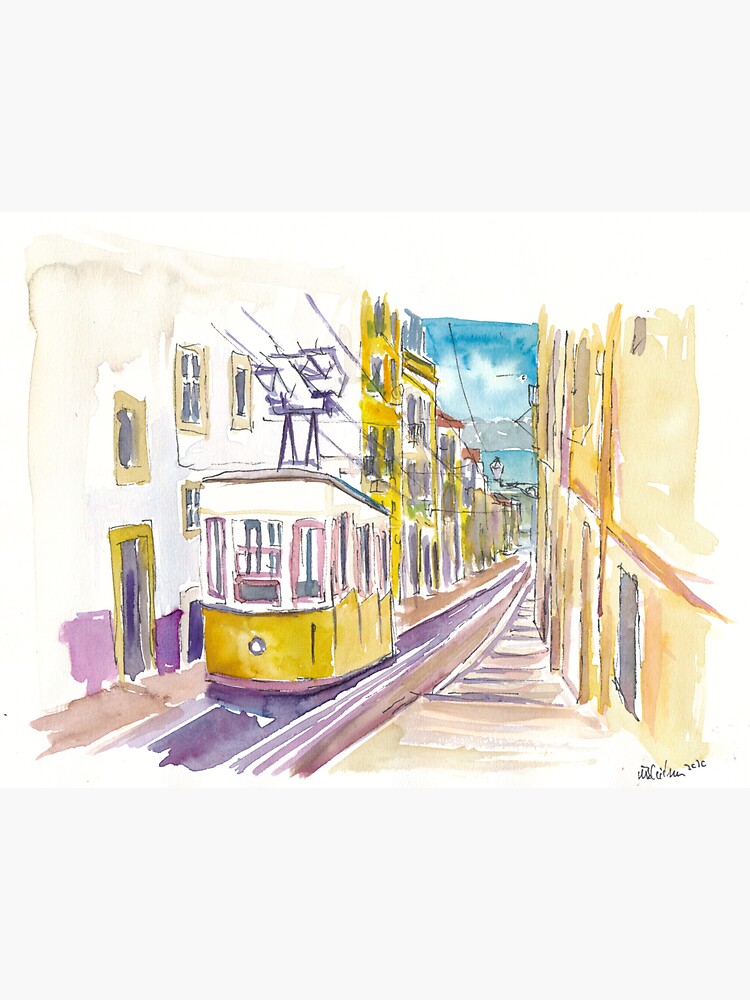 "Lisbon Classical Unforgettable Yellow Tram Tour in Portugal" Sticker ...