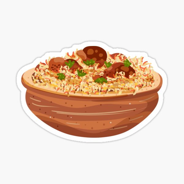 "Pot of Chicken Biryani Rice" Sticker for Sale by NiftyTrinket | Redbubble