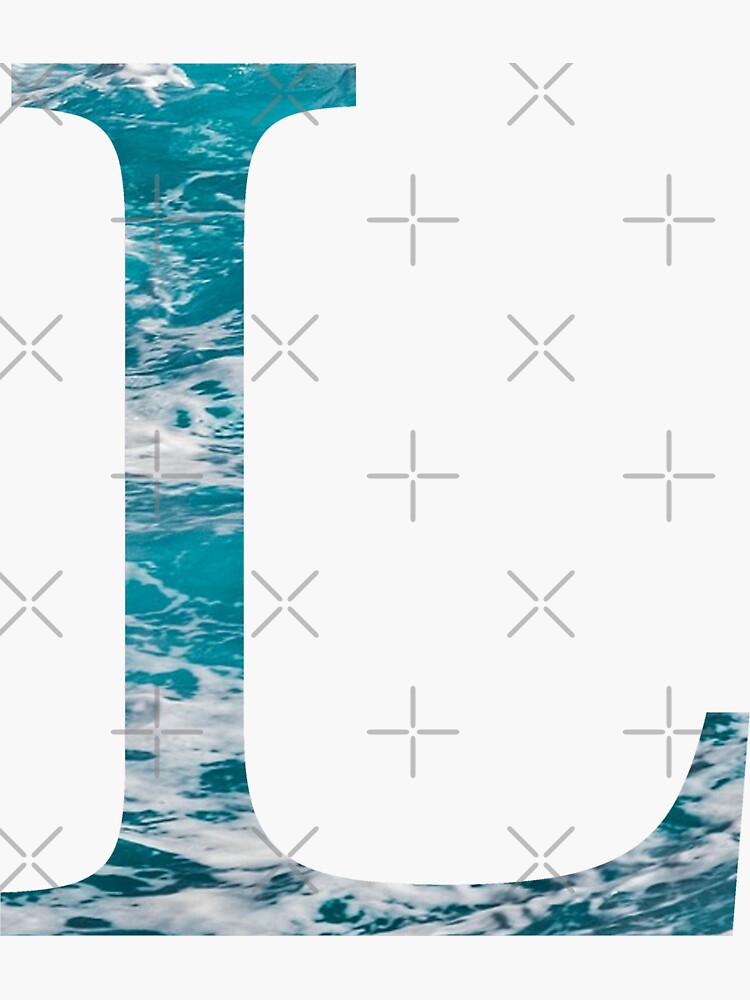 Pegatina «Letra L - Olas del océano azul» de FunStudio | Redbubble