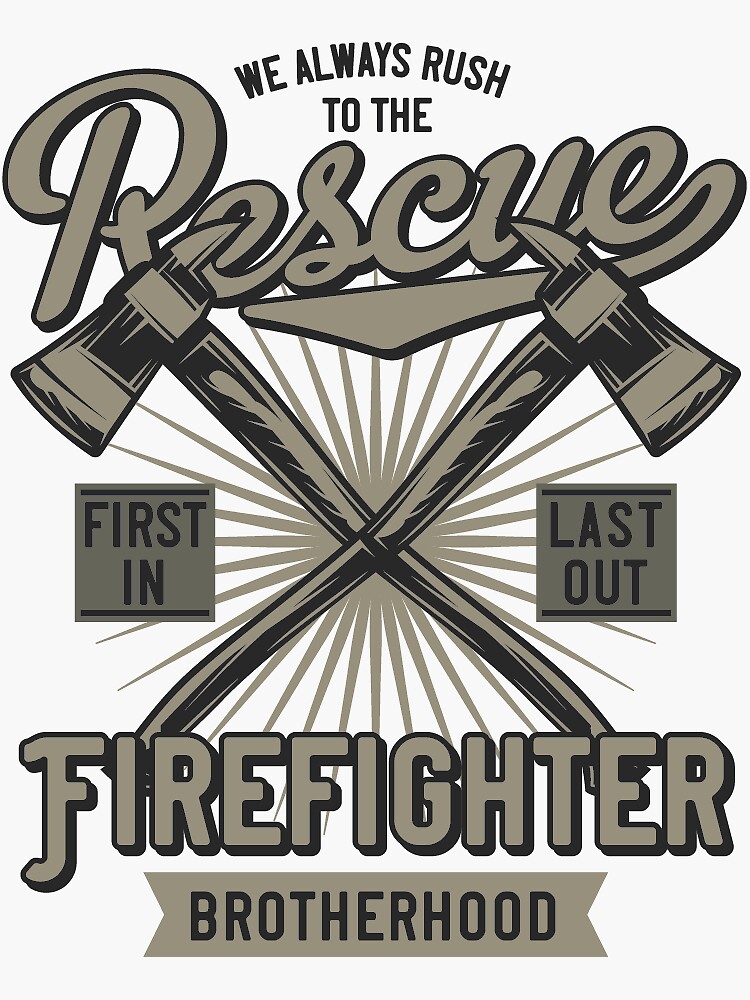 "FireFighter Logo Sticker" Sticker for Sale by PatternSquare | Redbubble