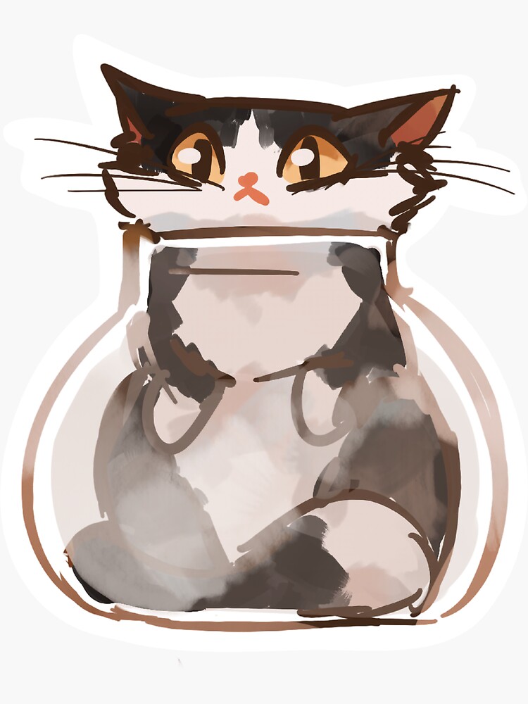 "Liquid Cat" Sticker for Sale by skyblobofficial | Redbubble