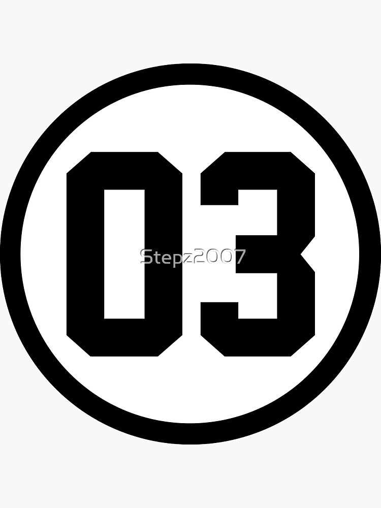 "Number Three" Sticker for Sale by Stepz2007 | Redbubble