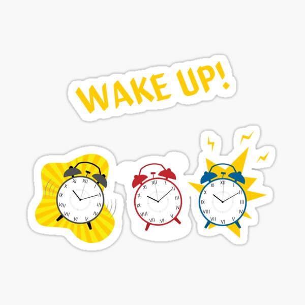 "Funny retro alarm clocks" Sticker for Sale by raquel-design | Redbubble