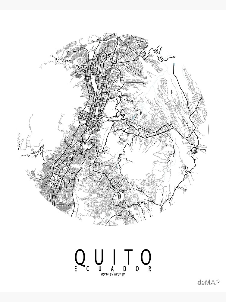 "Quito City Map of Ecuador - Circle" Poster by deMAP | Redbubble