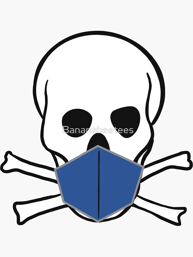 "Skull and crossbones with mask" Sticker by Bananabeetees | Redbubble