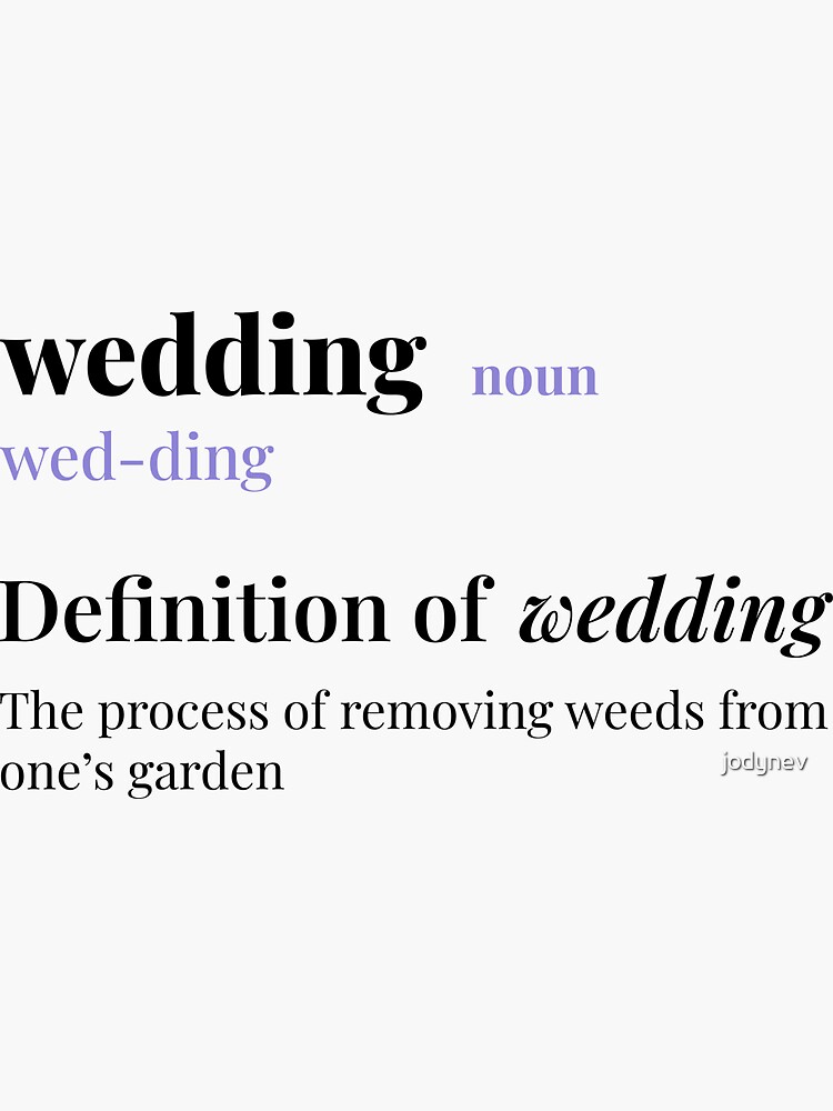 Pegatina «Definición de Homero de una boda» de jodynev | Redbubble