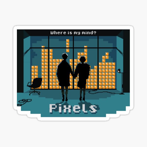 "PIXELS - 8 Bit rock band " Sticker for Sale by babyrockstar | Redbubble