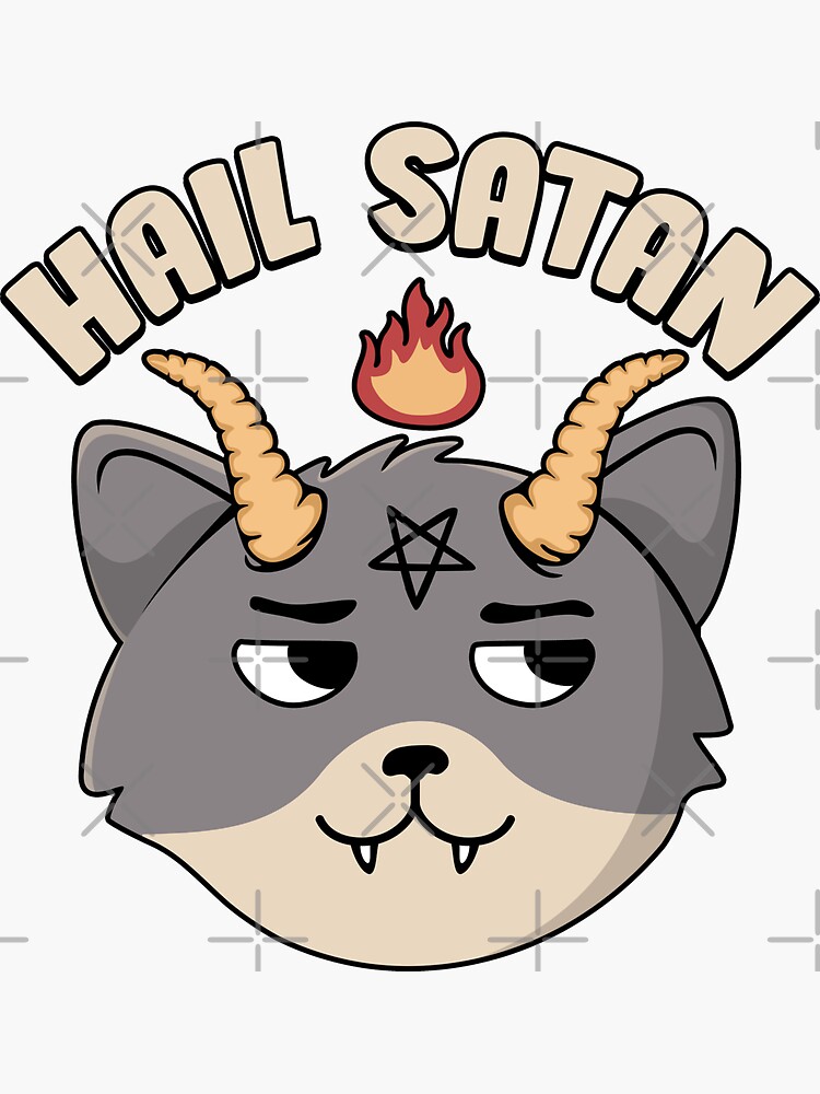 "Hail Satan" Sticker for Sale by predatorart93 | Redbubble