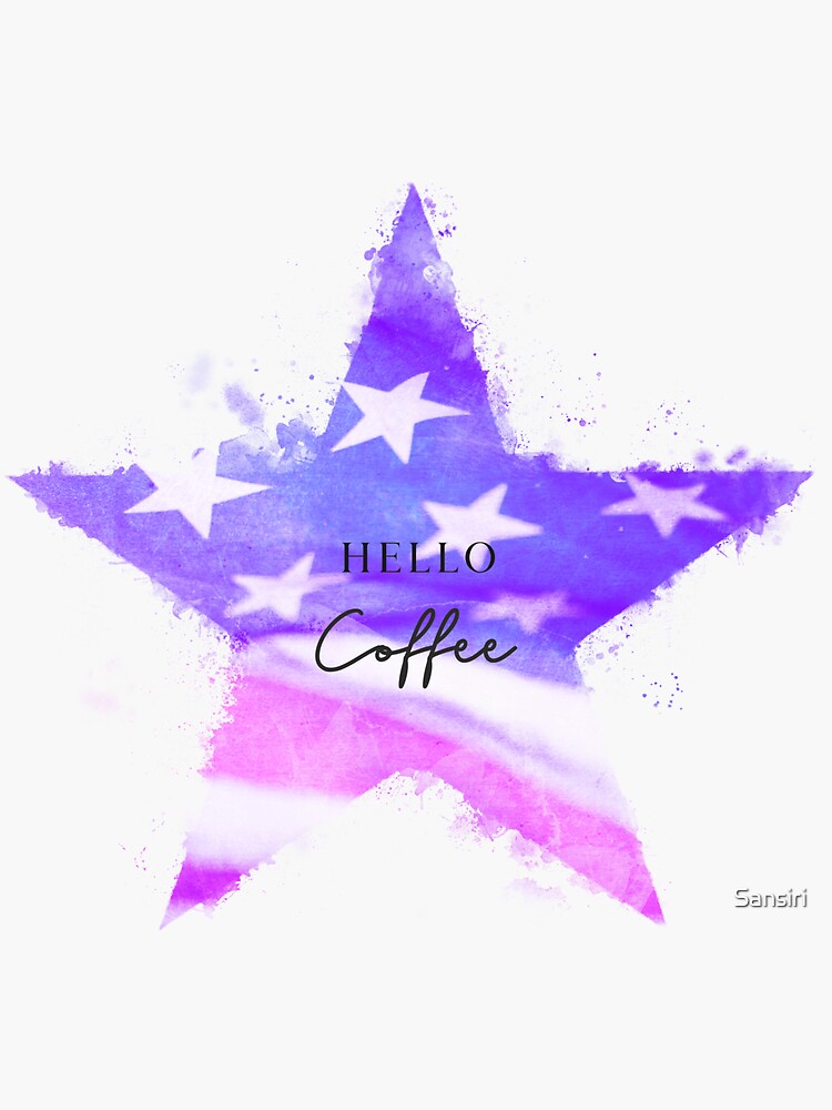 "Hello coffee." Sticker for Sale by Sansiri | Redbubble