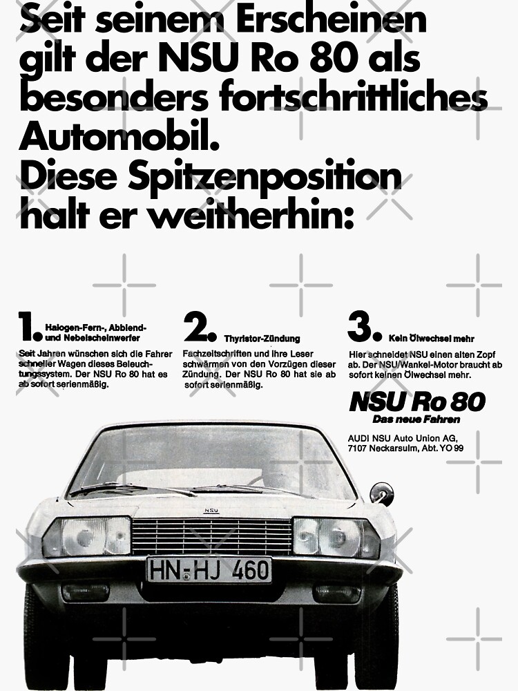 "NSU Ro80" Sticker by ThrowbackM2 | Redbubble