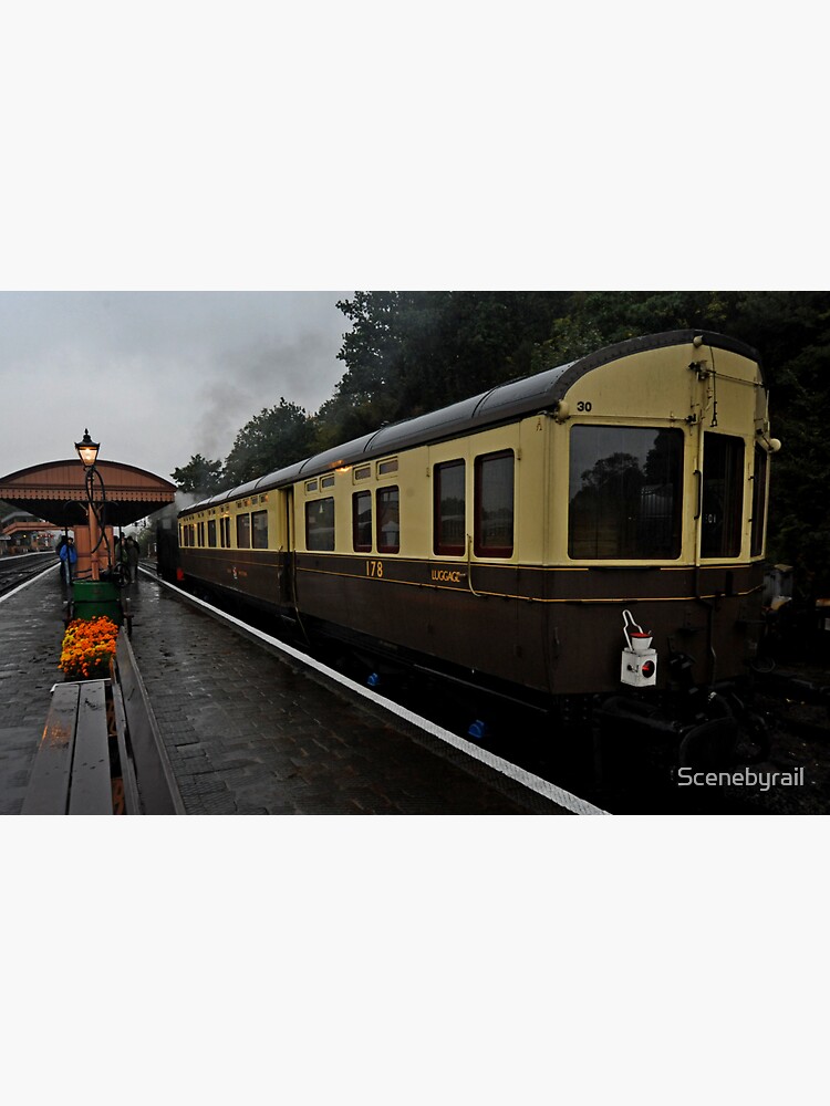 "GWR Autocoach train at Bewdley" Sticker by Scenebyrail | Redbubble