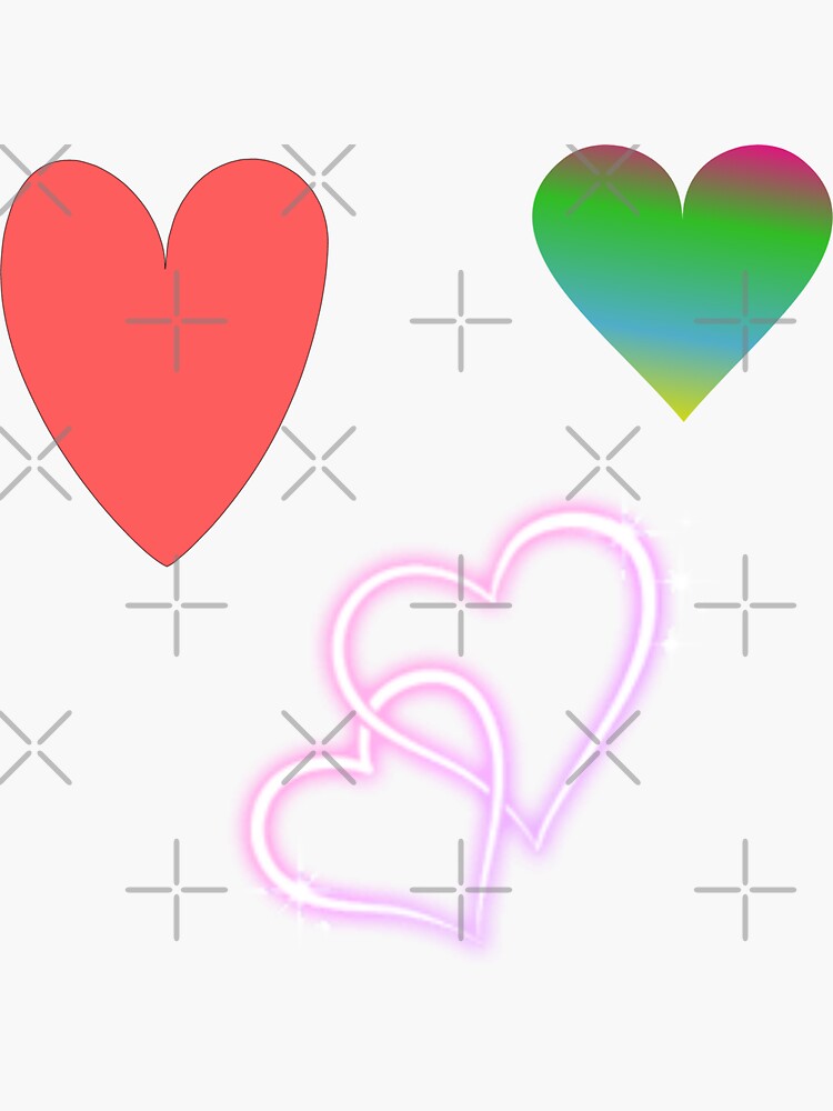 "Cute Pastel Three Little Hearts" Sticker by DoraSticker | Redbubble