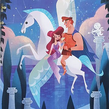 "Hercules, Meg & Pegasus " Sticker for Sale by gemmysplace | Redbubble