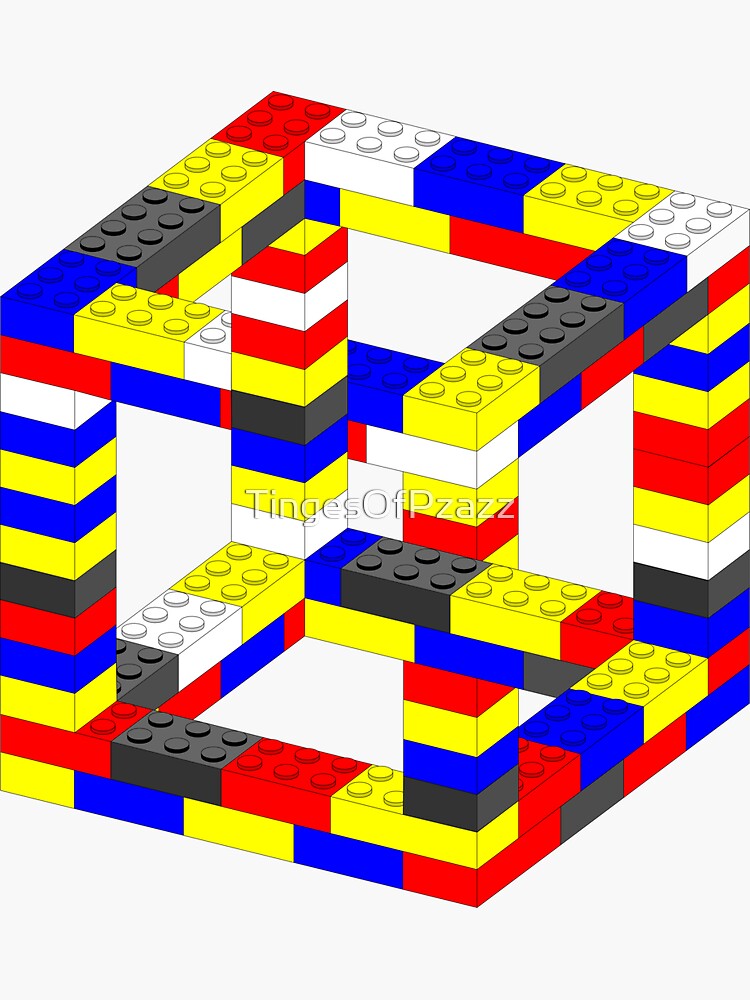 "Impossible Cube Bricks Original" Sticker for Sale by TingesOfPzazz ...