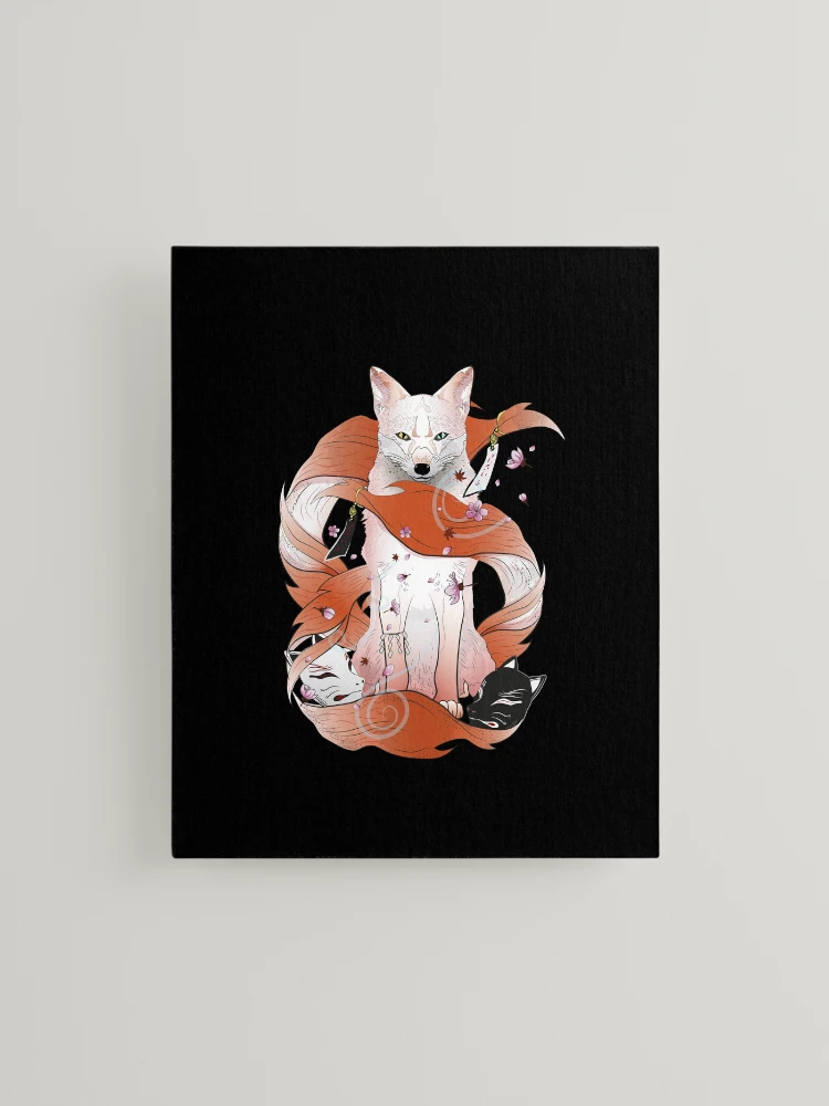 Oni Kami Kitsune Japanese Kitsune Nine Tailed Fox T Shirt