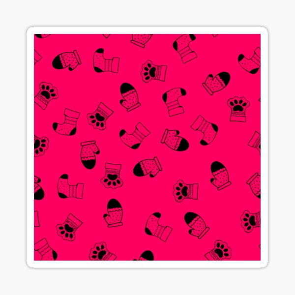 "Winter warmer pattern pink red" Sticker by Gennydesigns | Redbubble