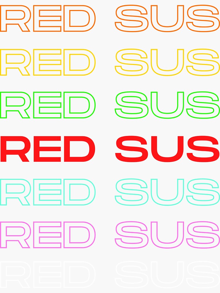 Pegatina «Red Sus - Red is Sus - Red Kinda Sus Gamer Gift Gaming Meme ...