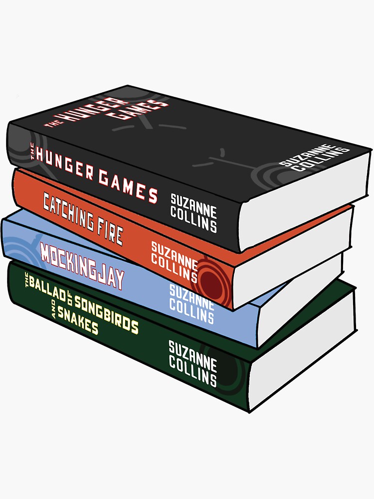 "The hunger games book stack" Sticker for Sale by ArtCasualty | Redbubble